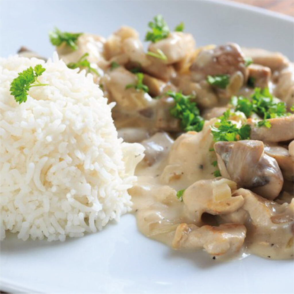 Strogonoff de pollo con arroz blanco – Red Sagrados